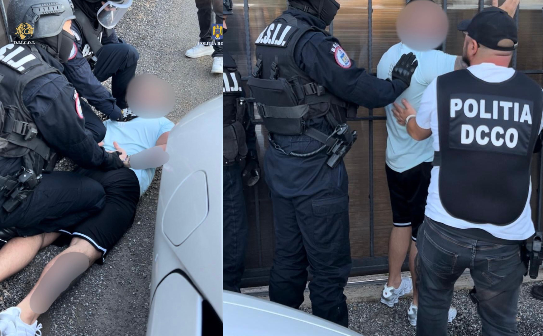 VIDEO. Traficant de persoane, pus la pământ și încătușat de mascați ...